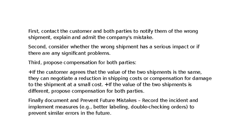 Logistics Incident Management and Prevention Strategies - Studocu