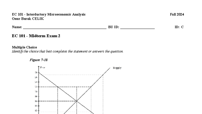 EC 101 Midterm Exam 2C Study Guide - Fall 2024 - Studocu