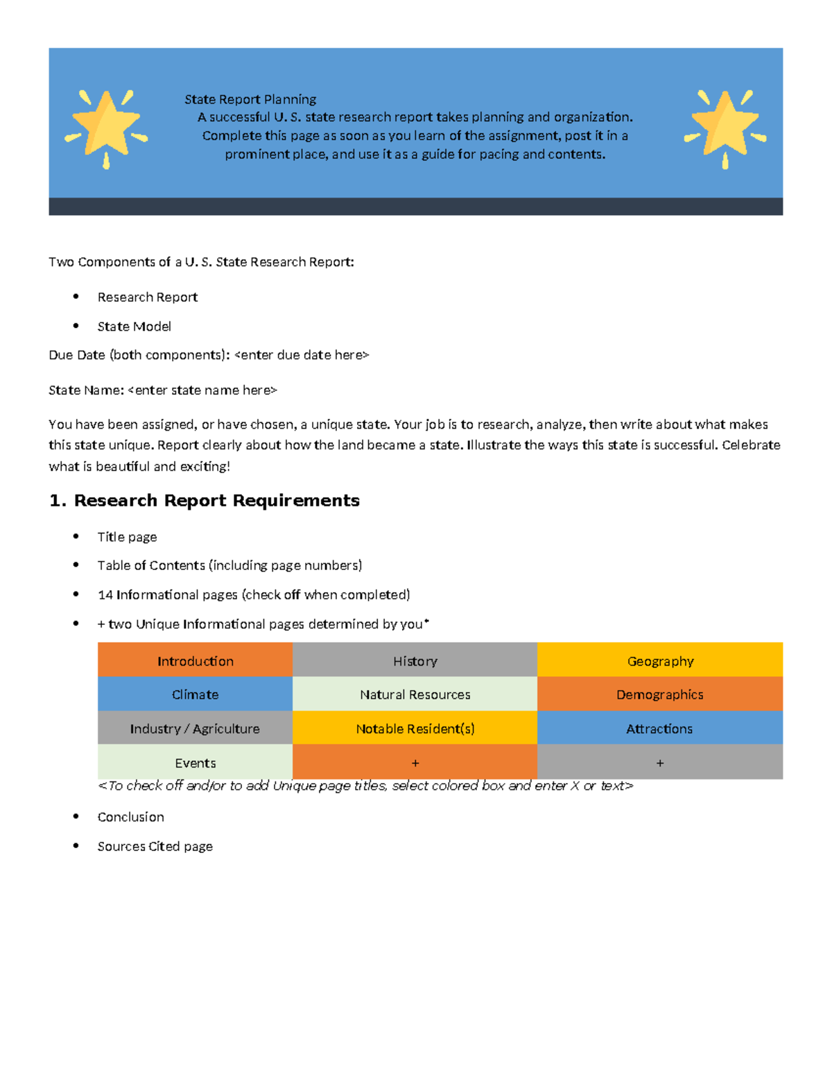 Report - nothing - Two Components of a U. S. State Research Report ...