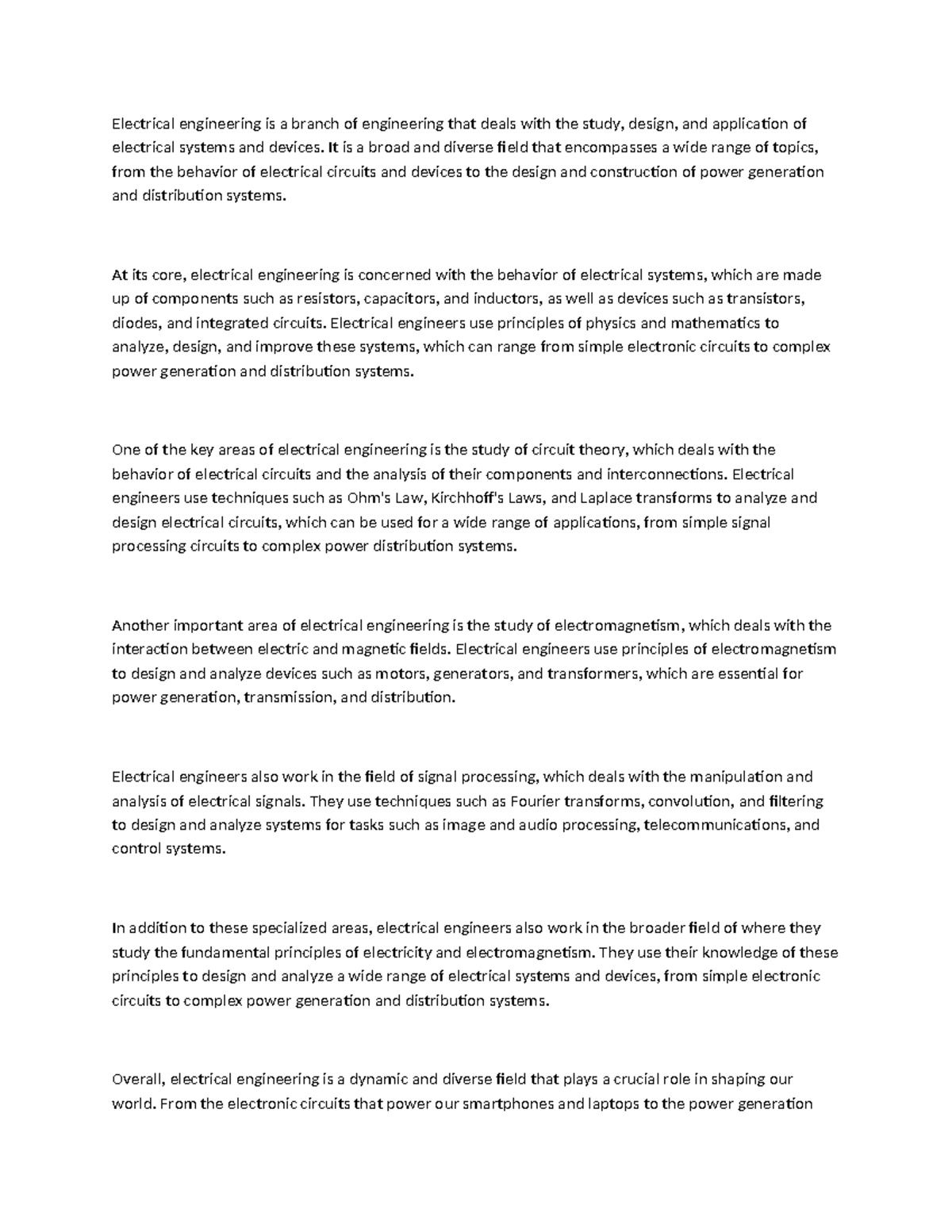 764581163 Electrical Engineering Overview and Key Concepts - Studocu