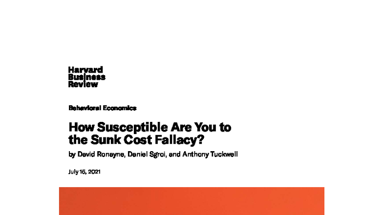 Behavioral Economics: Assessing Your Sunk Cost Fallacy Susceptibility ...
