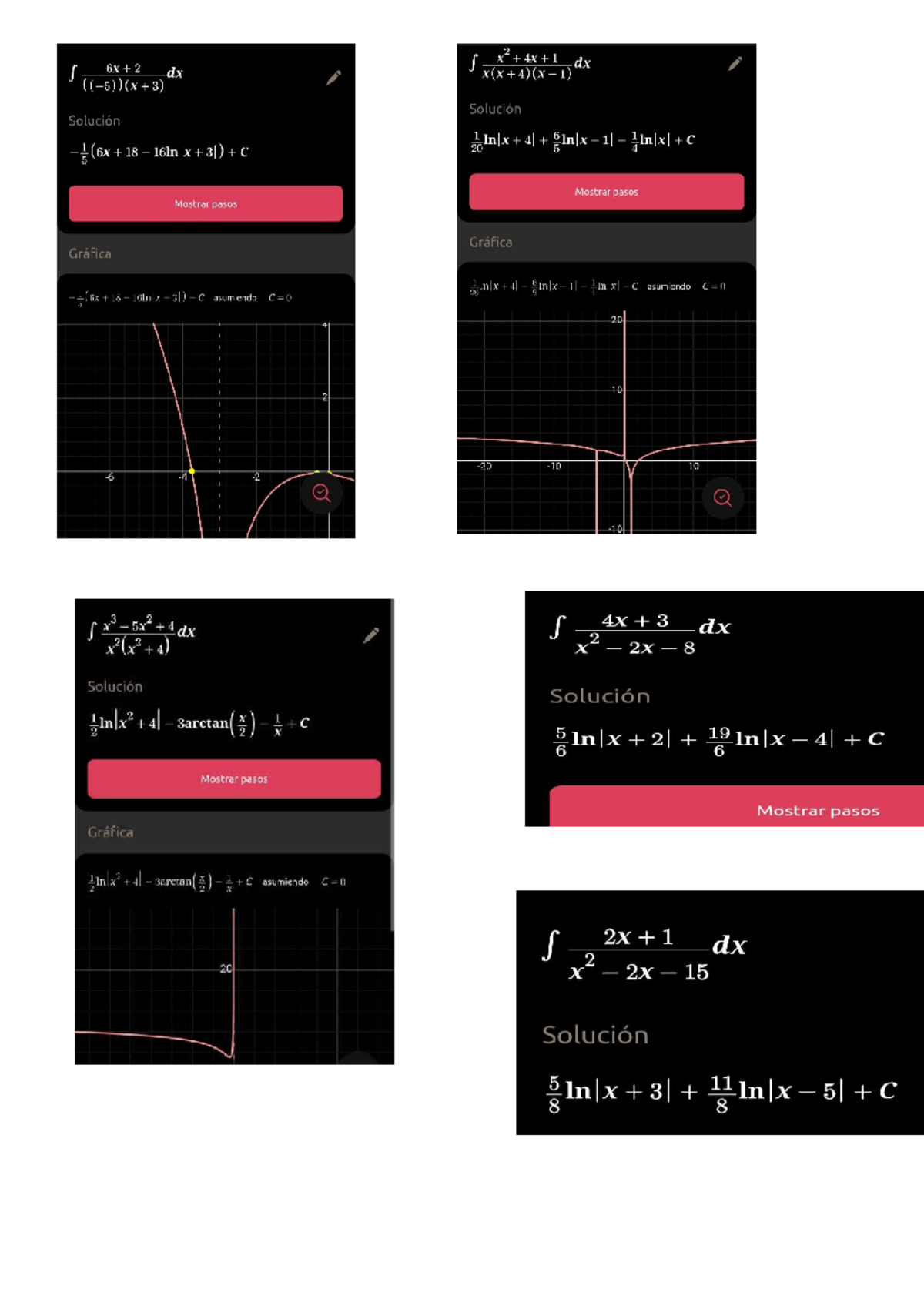 Ejercicios de integrales - calculo integral - S( S Solución Solución ...