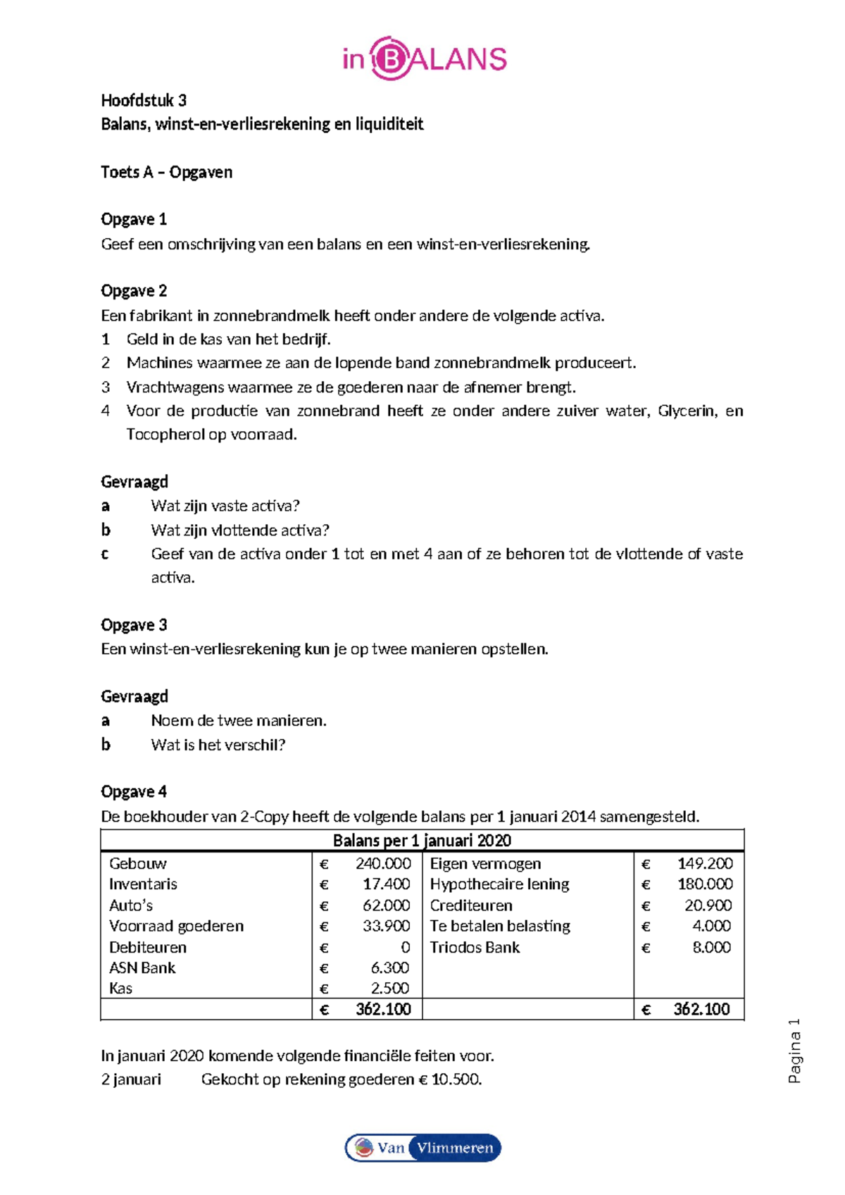 Beco Oefentoets HF 3 - Balans en Winst-en-Verliesrekening 2020 ...