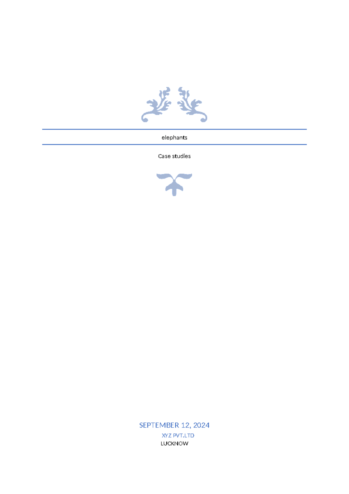 Case study of elephant - elephants Case studies SEPTEMBER 12, 2024 XYZ ...