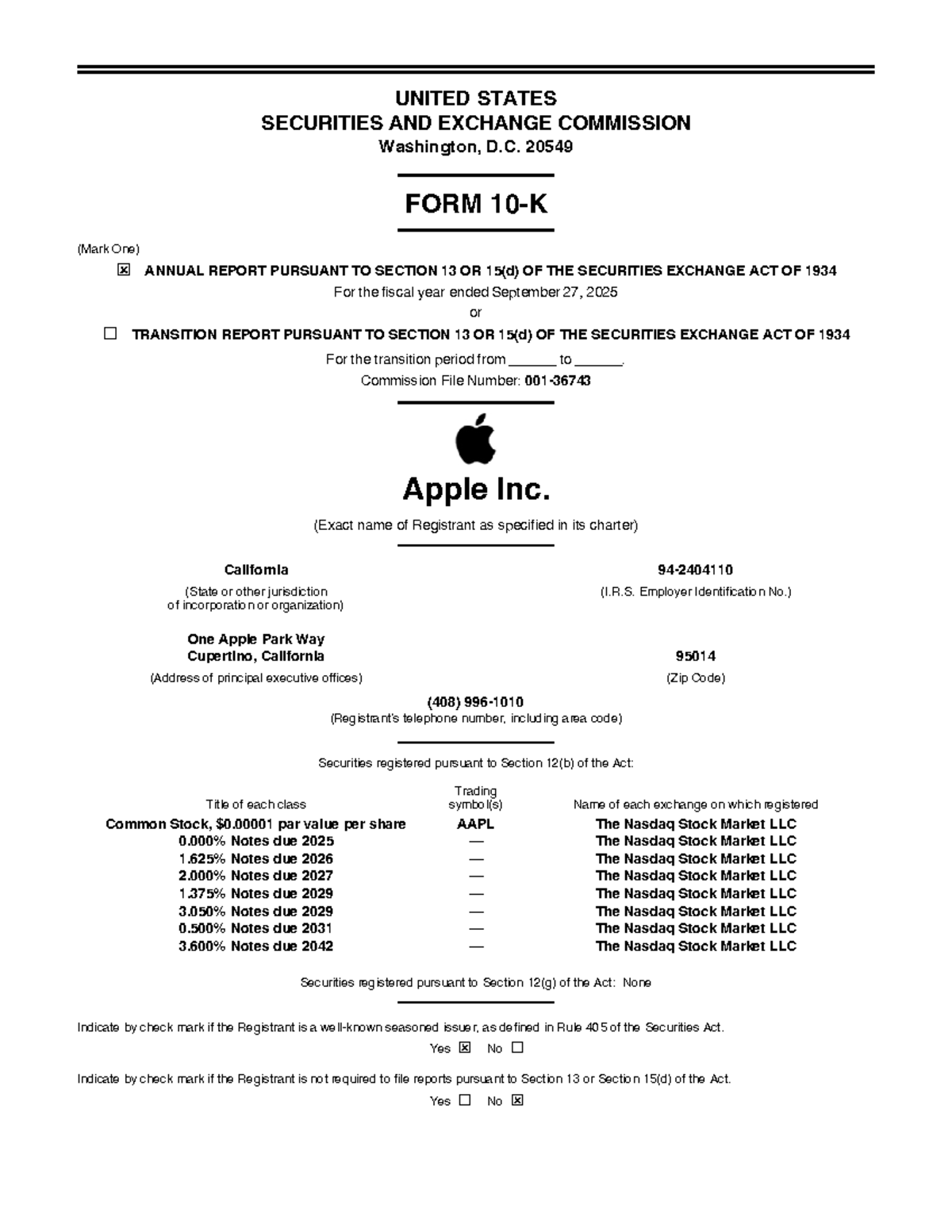 Apple Inc. Annual Report 2025: SEC Form 10-K Analysis - Studocu
