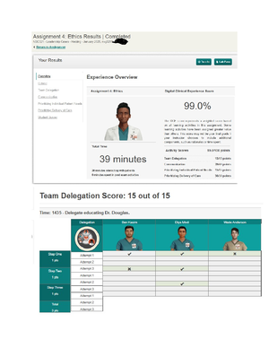 Shadow Health Team Delegation- Delegation - Assignment 2: Delegation Results | Turned In NSG321 ...