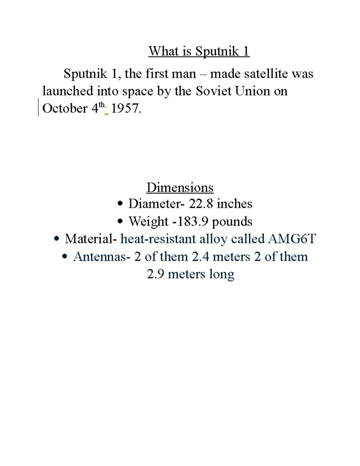 NHD Rough Draft: The Impact of Sputnik 1 on Space Exploration - Studocu