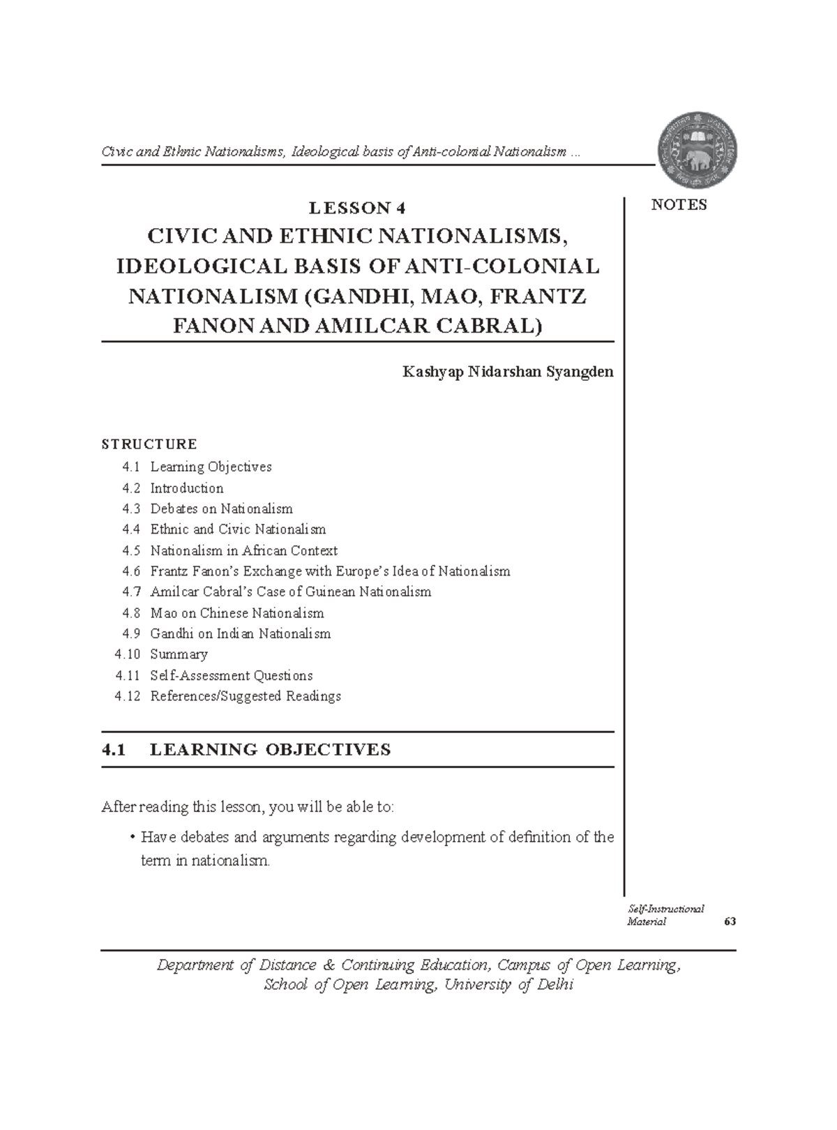 CIVIC AND ETHNIC NATIONALISMS: LESSON 4 NOTES ON IDEOLOGICAL BASIS ...