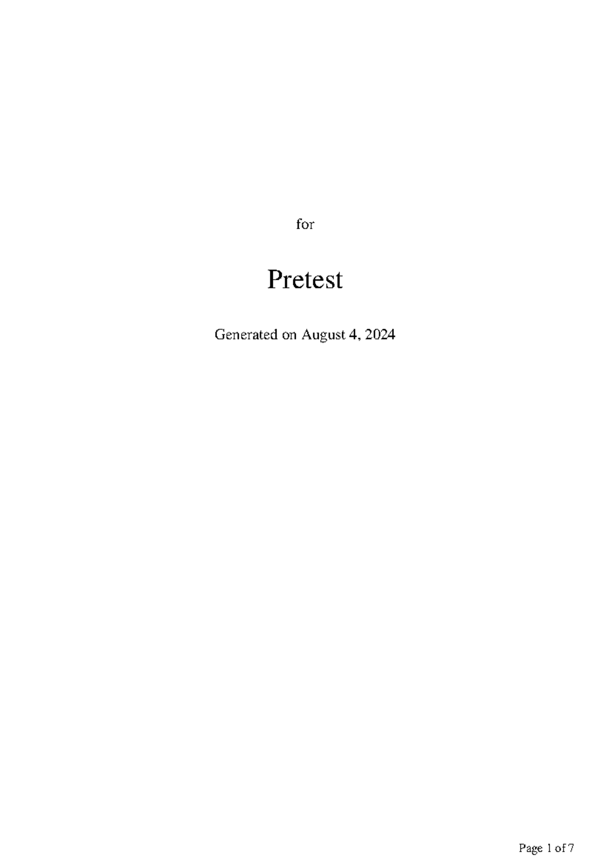 Physics-Pretest (1)(1)-6 - for Pretest Generated on August 4, 2024 1 ...