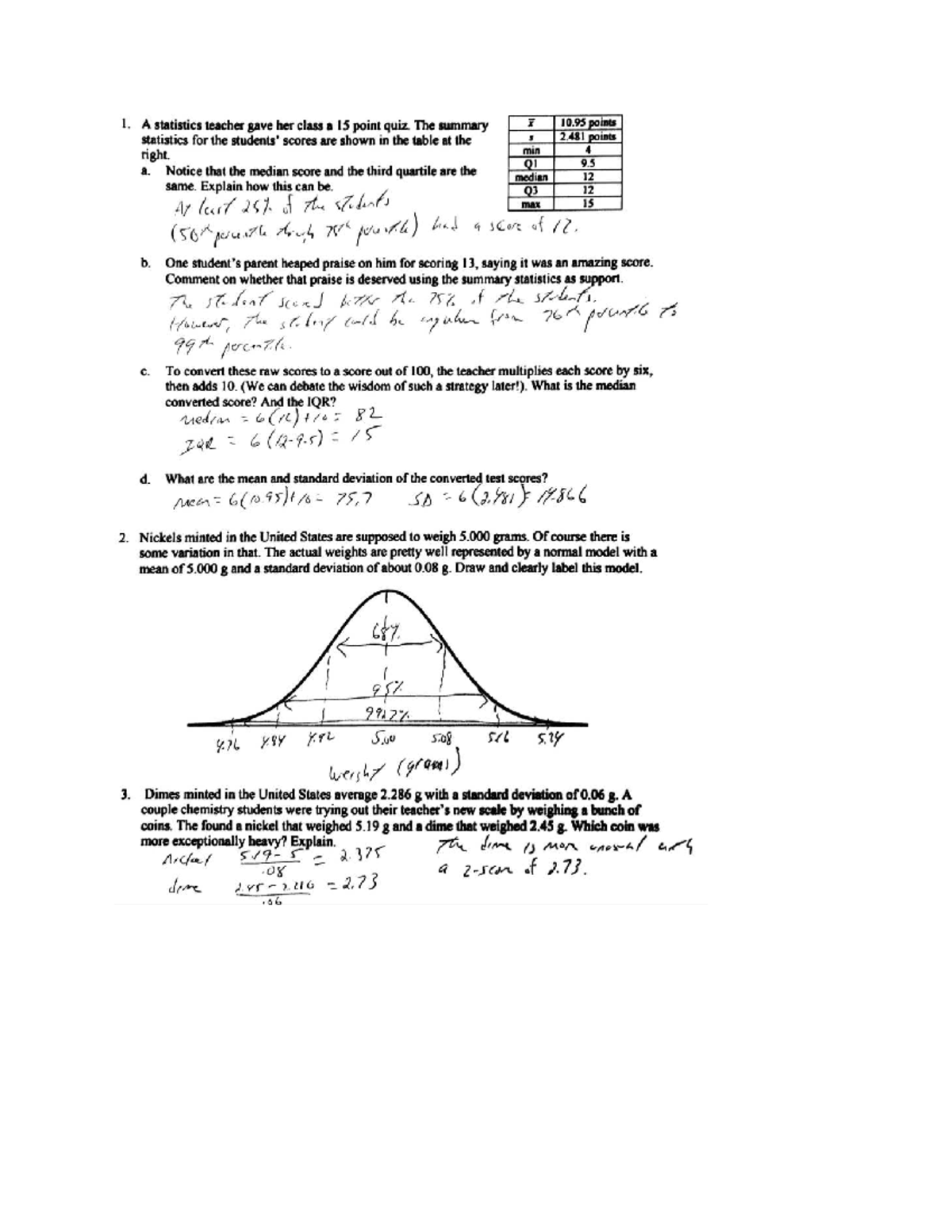 Statistics Quiz Analysis and Summary (Course Code: STATS 101) - Studocu