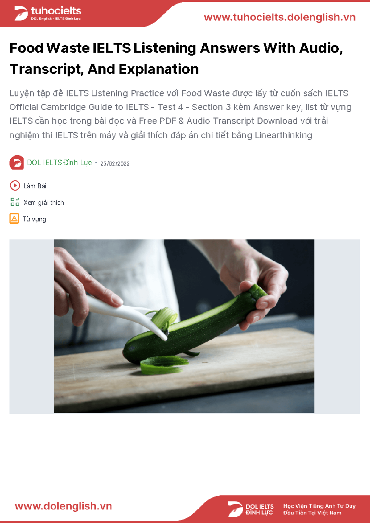 IELTS Listening Practice: Food Waste - Audio, Questions & Answers - Studocu