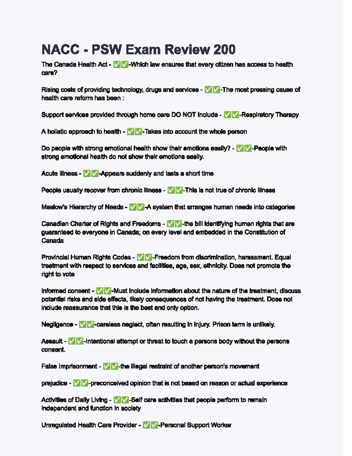 NACC PSW Final Exam Review: Comprehensive Study Guide for Modules 1-11 ...