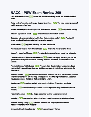 Practice Exam NACC - PSW Foundations and Safety Concepts - Studocu
