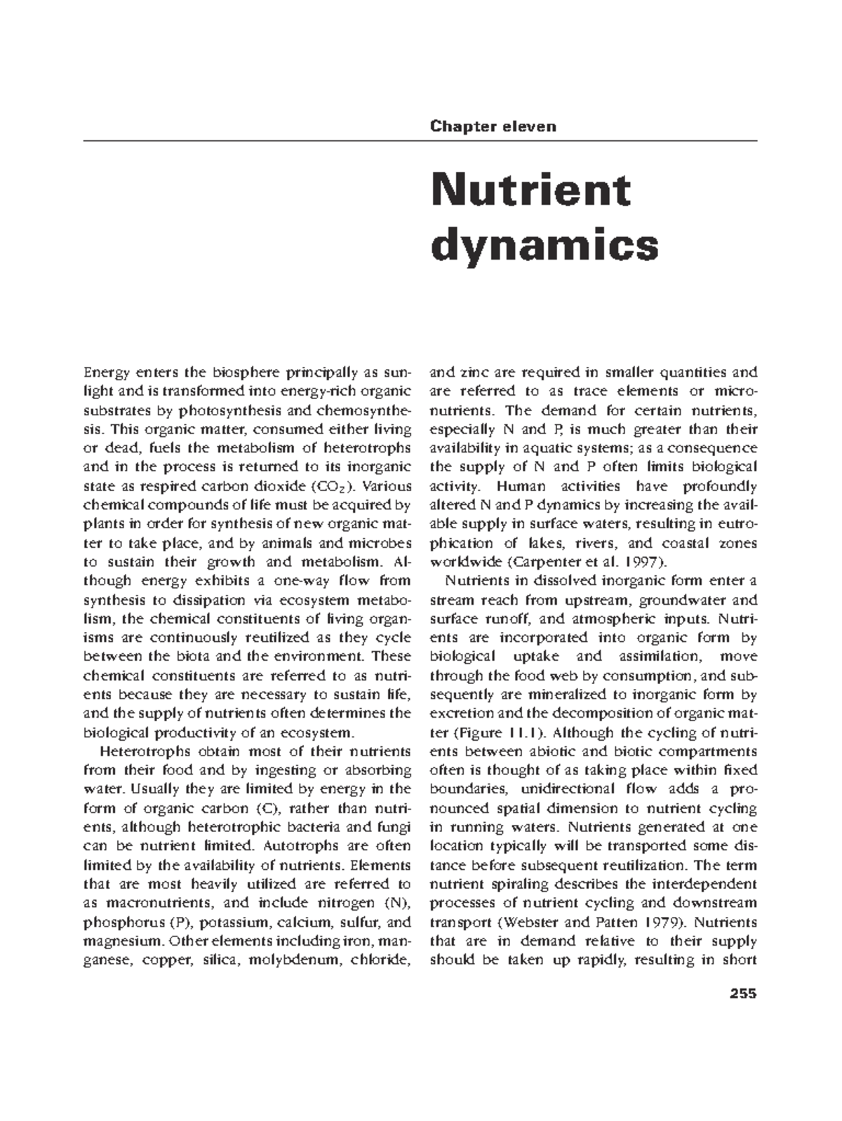 Nutrient Dynamics and Budgeting in Lotic Ecosystems: Key Insights ...
