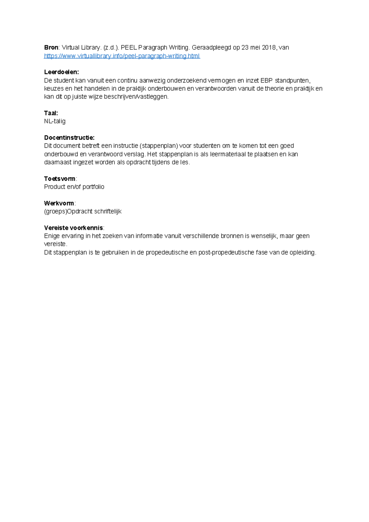 HBO Verpleegkunde: PEEL Methode en Stappenplan voor Verslaggeving ...