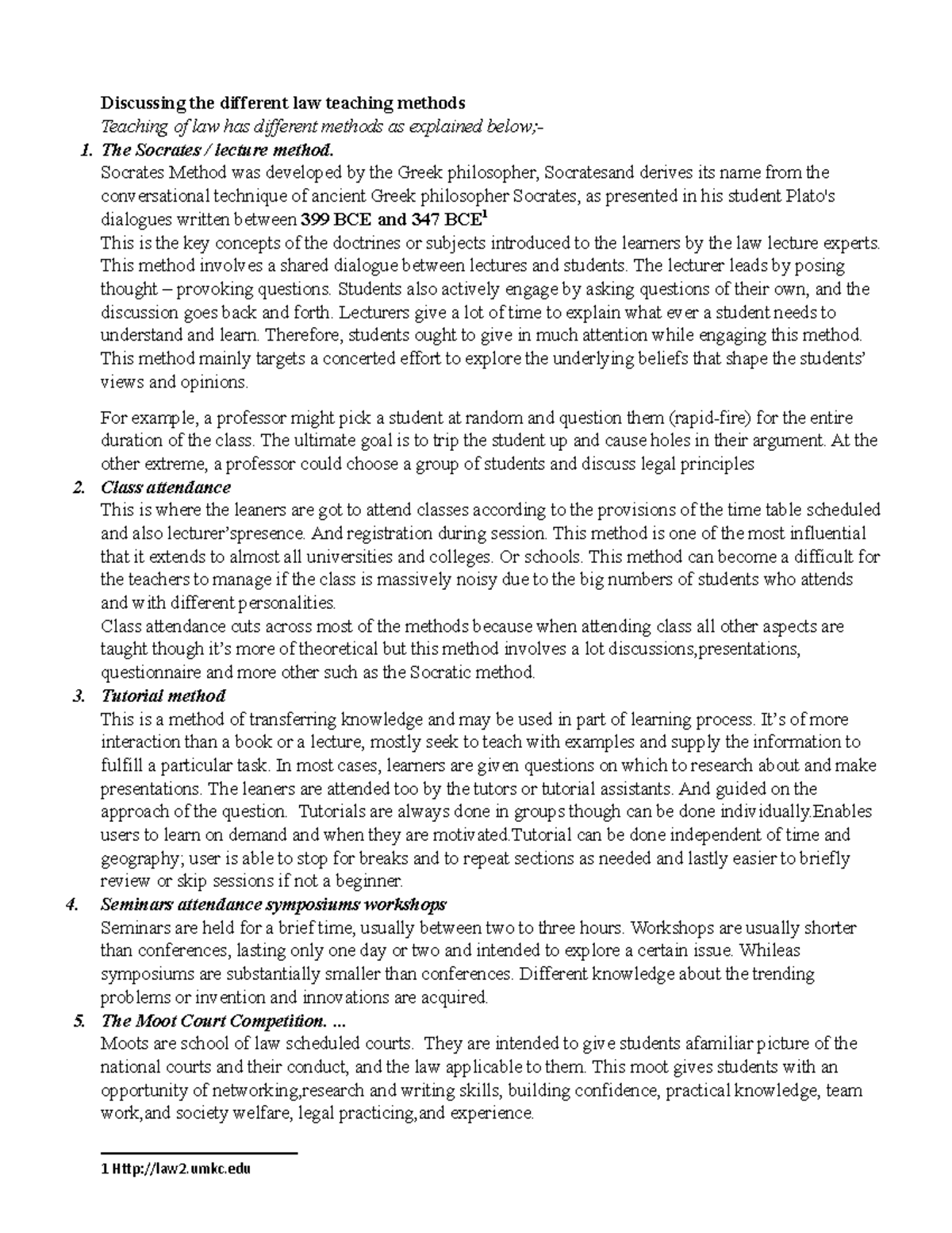 Teaching Methods in Law: Exploring Diverse Approaches and Techniques - Studocu