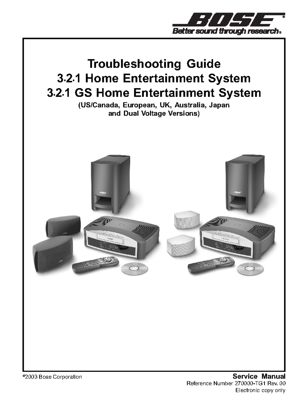 Bose AV321 Troubleshooting Guide for Home Entertainment Systems - Studocu