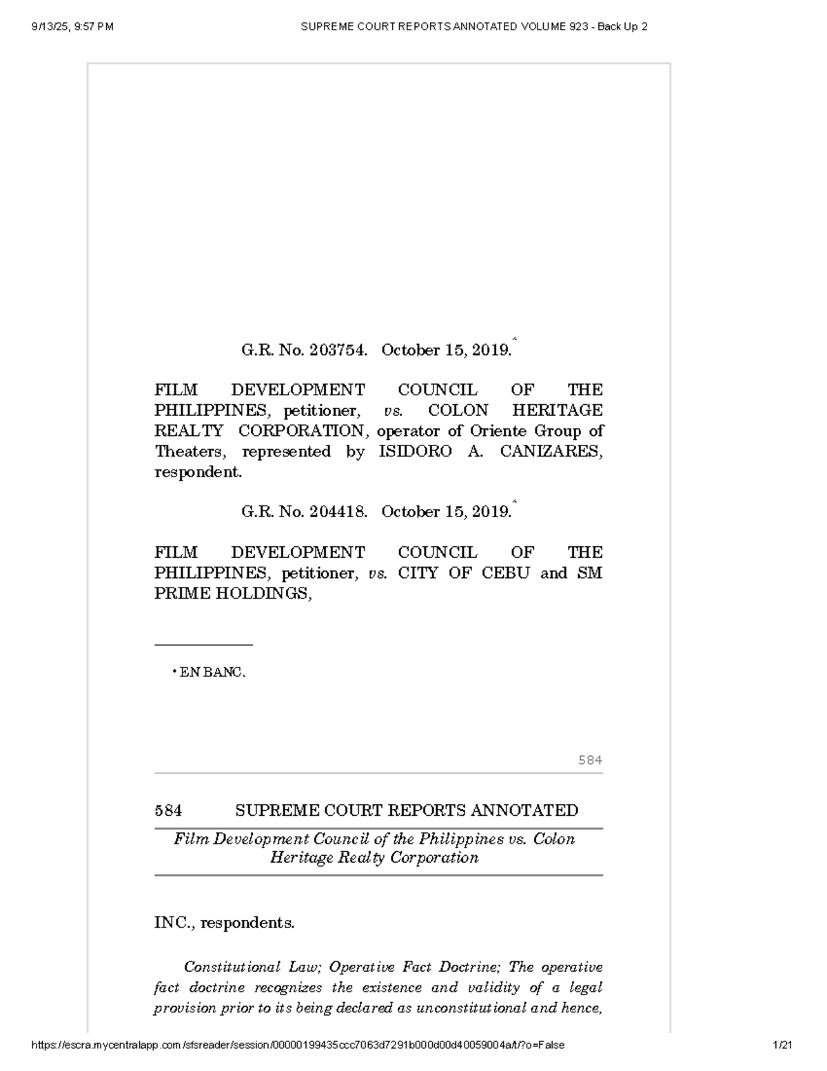 Film Development Council of the Philippines v. Colon Heritage Realty ...