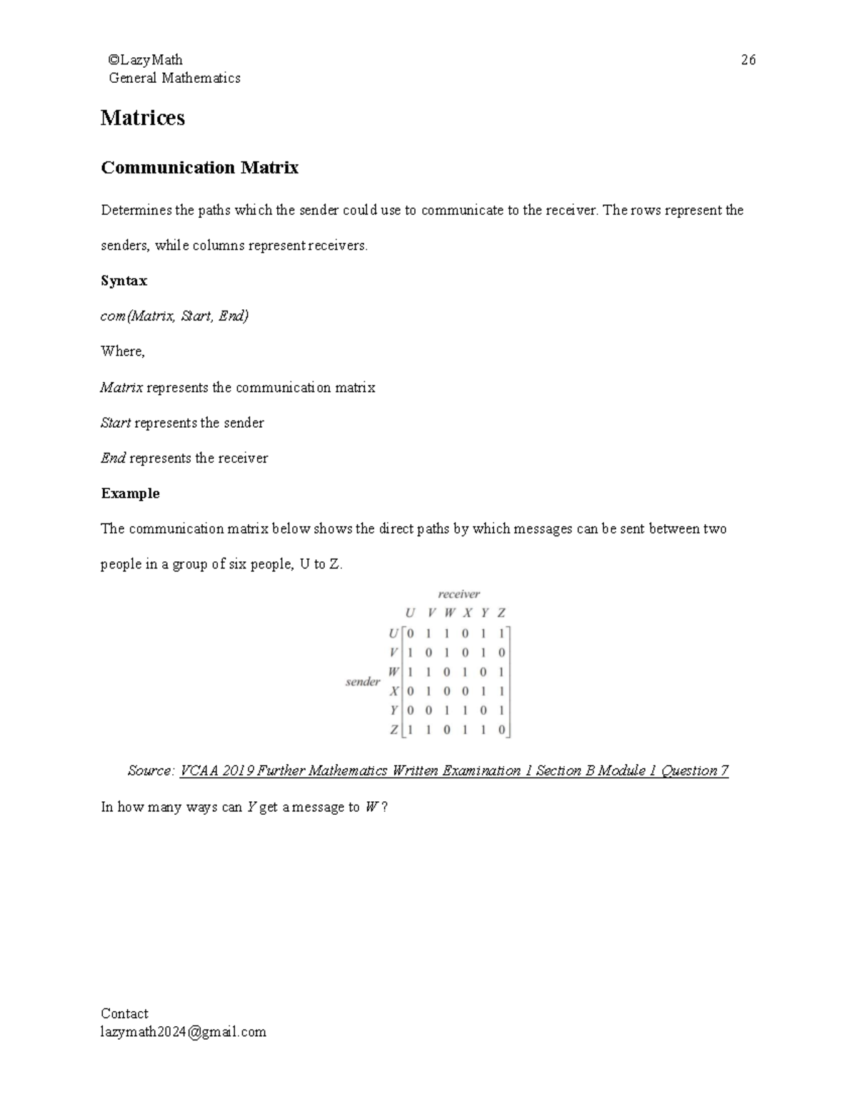 General Mathematics 26 UDF Guide: Matrices and Their Applications - Studocu