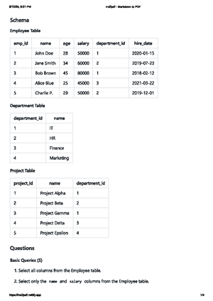Entity Relationship Diagram Exercises and Answers.pdf - Entity ...