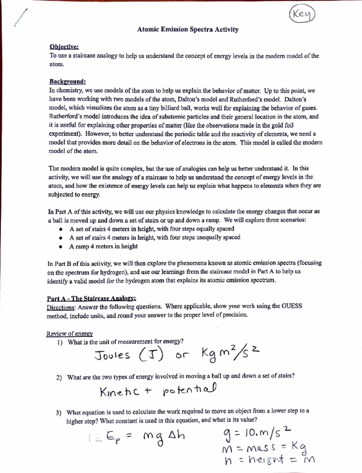 Electron Configurations and Atomic Emission Spectra Practice (Unit 4 ...