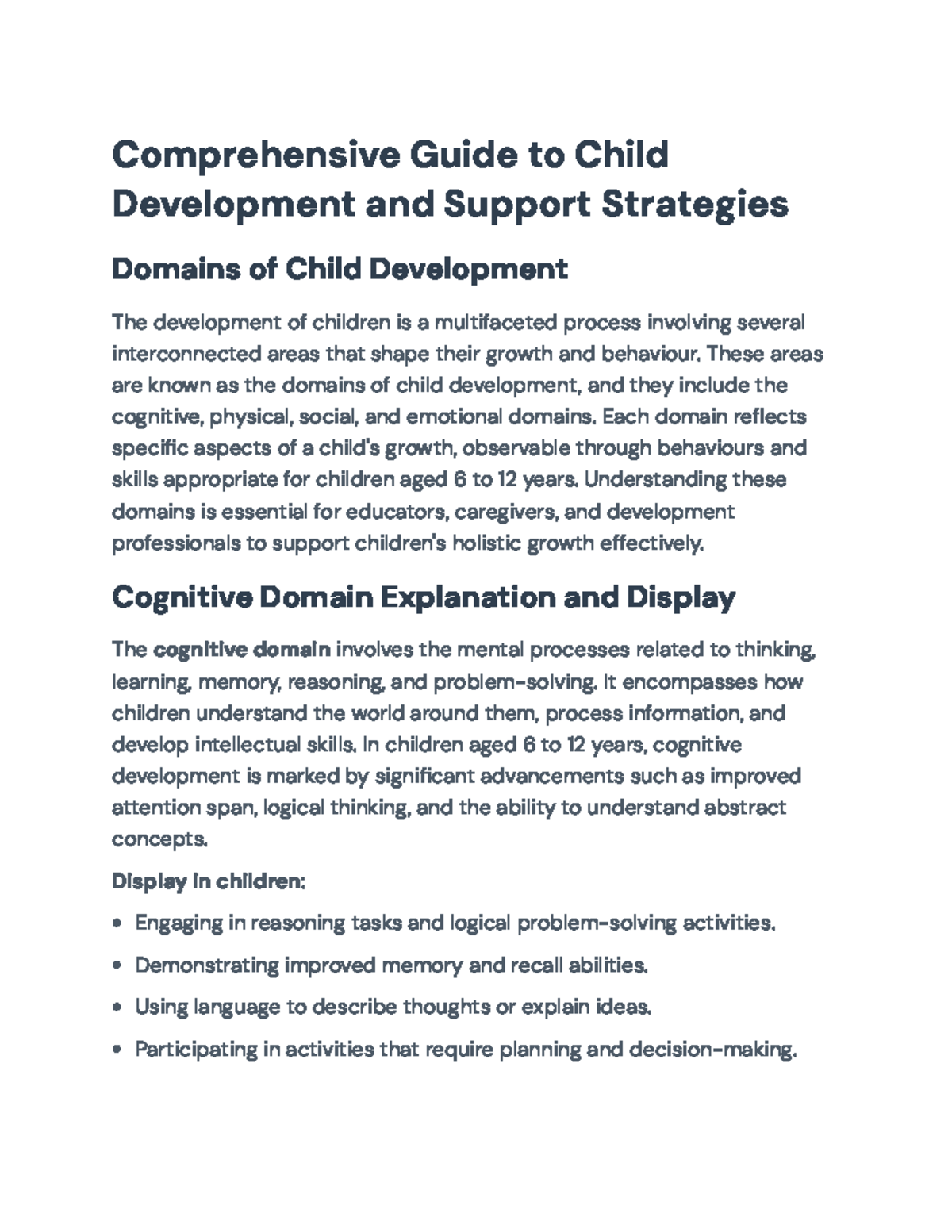 Comprehensive Guide to Child Development Theories & Support Strategies - Studocu