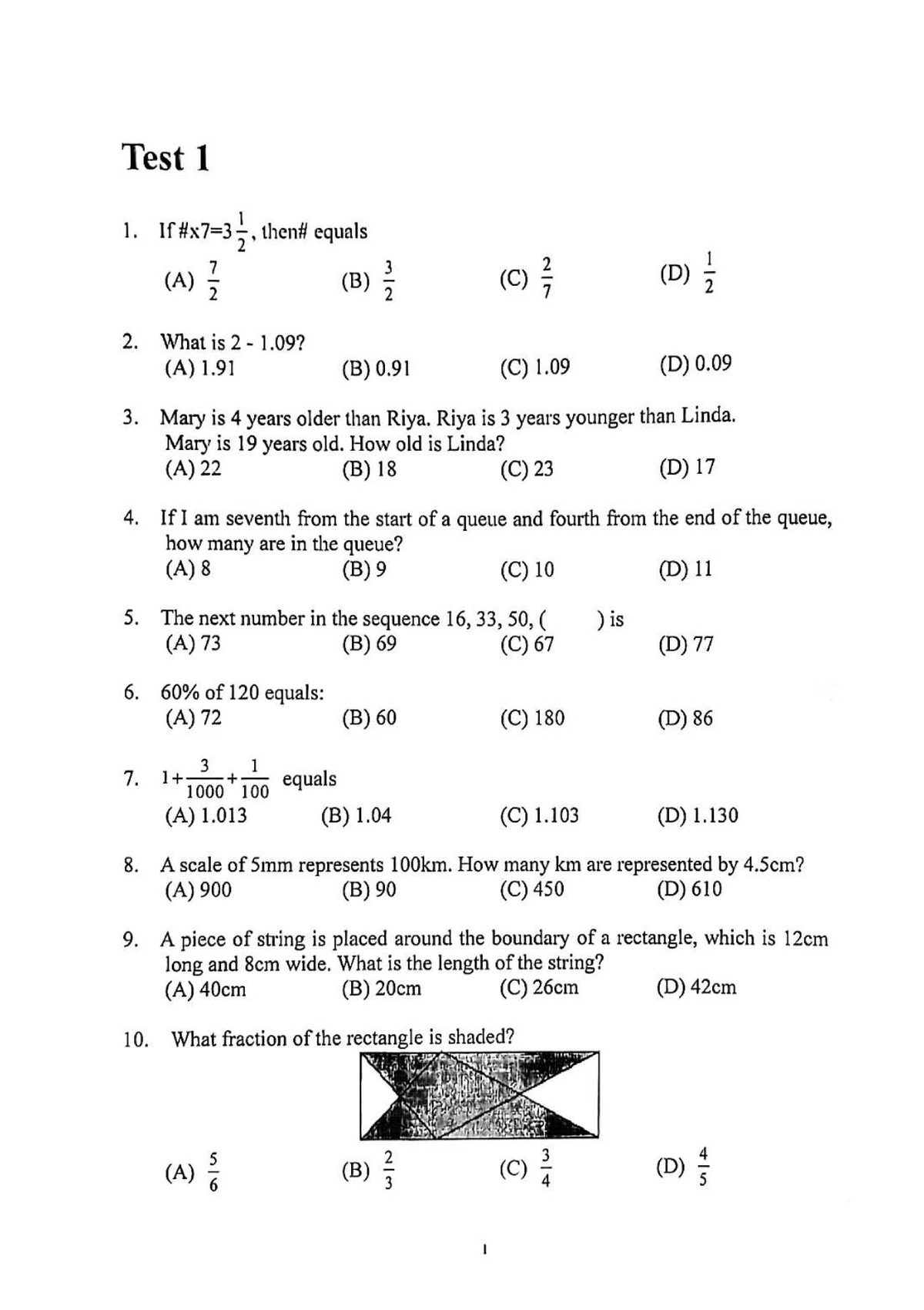 Math 1 - Sample Questions for Brisbane State High School Test - Studocu