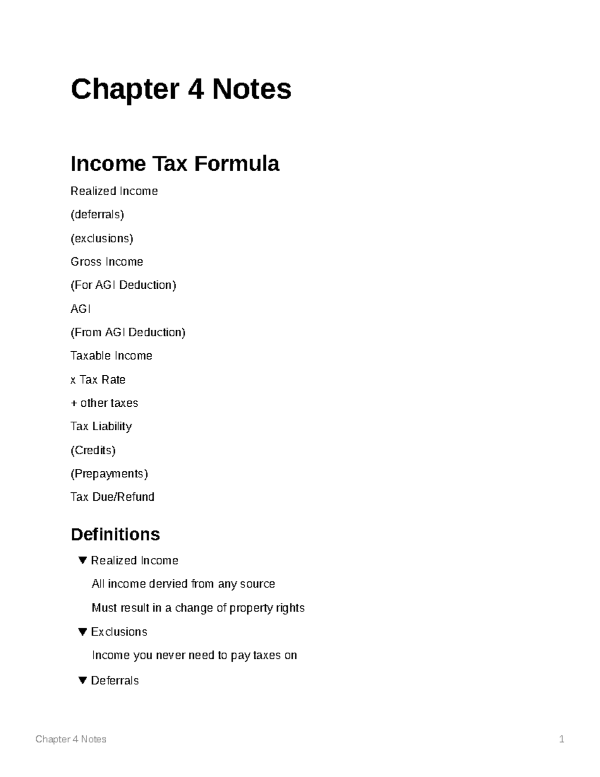 Chapter 4 Notes: Understanding Income Tax & Filing Statuses - Studocu