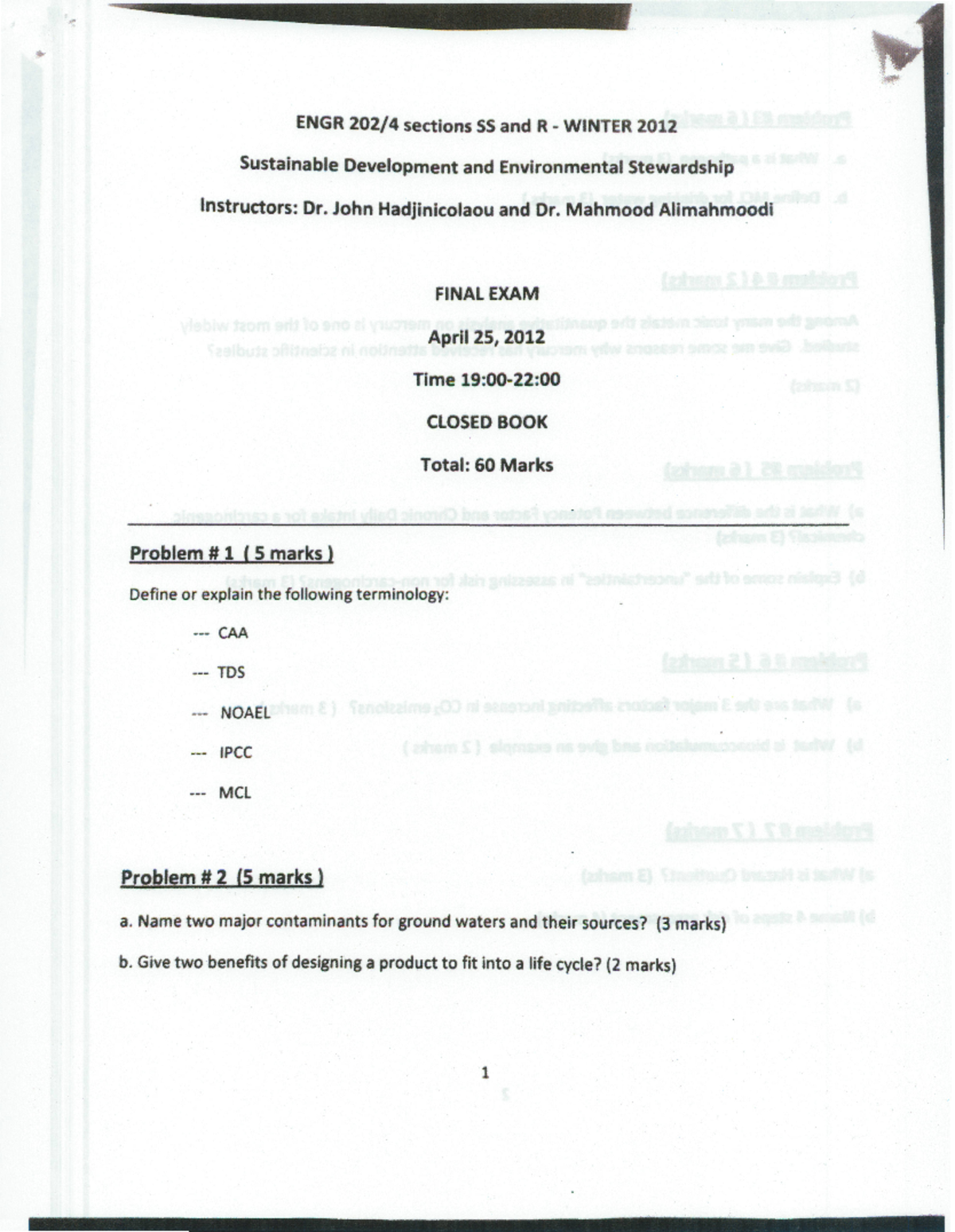 ENGR 202 Final Exam: Sustainable Development and Environmental Issues - Studocu