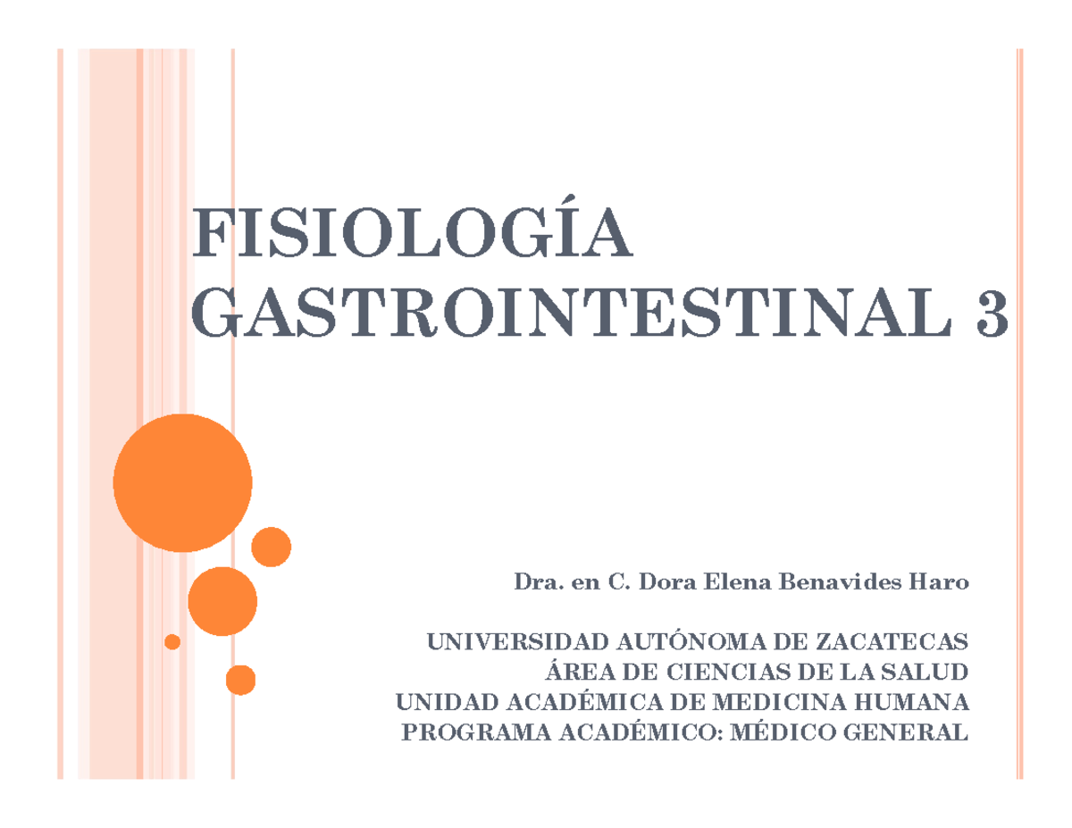 Fisiología Gastrointestinal 3 - Funciones del Colon y Digestión - Studocu
