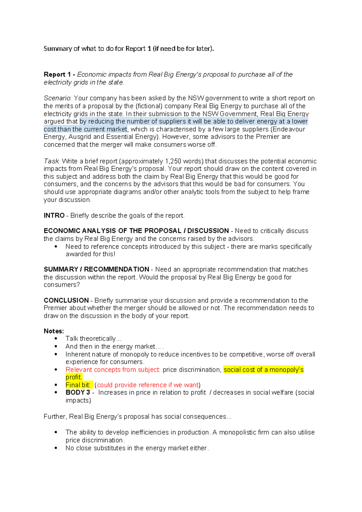 Econ for Business 2: Report 1 Summary on Economic Impacts of Real Big ...