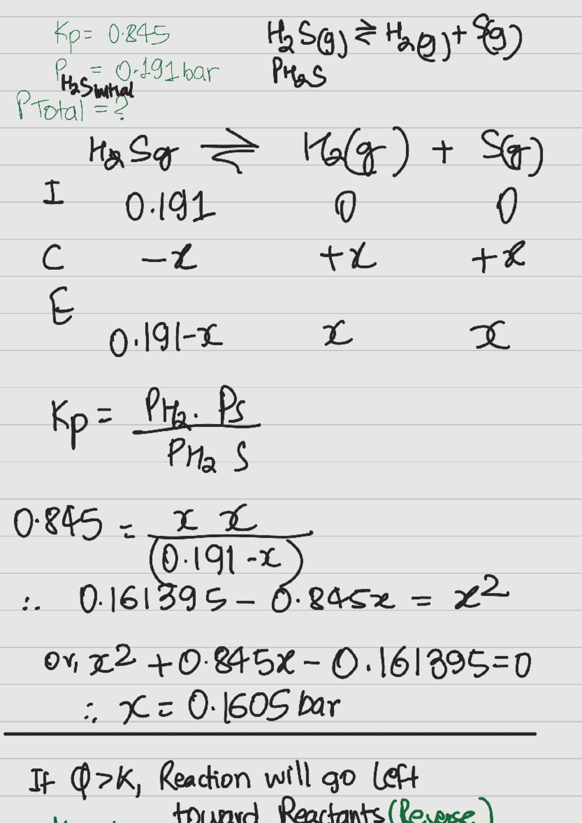 Practice Exam Notes for Chemistry 251008: Equilibrium & Ksp ...