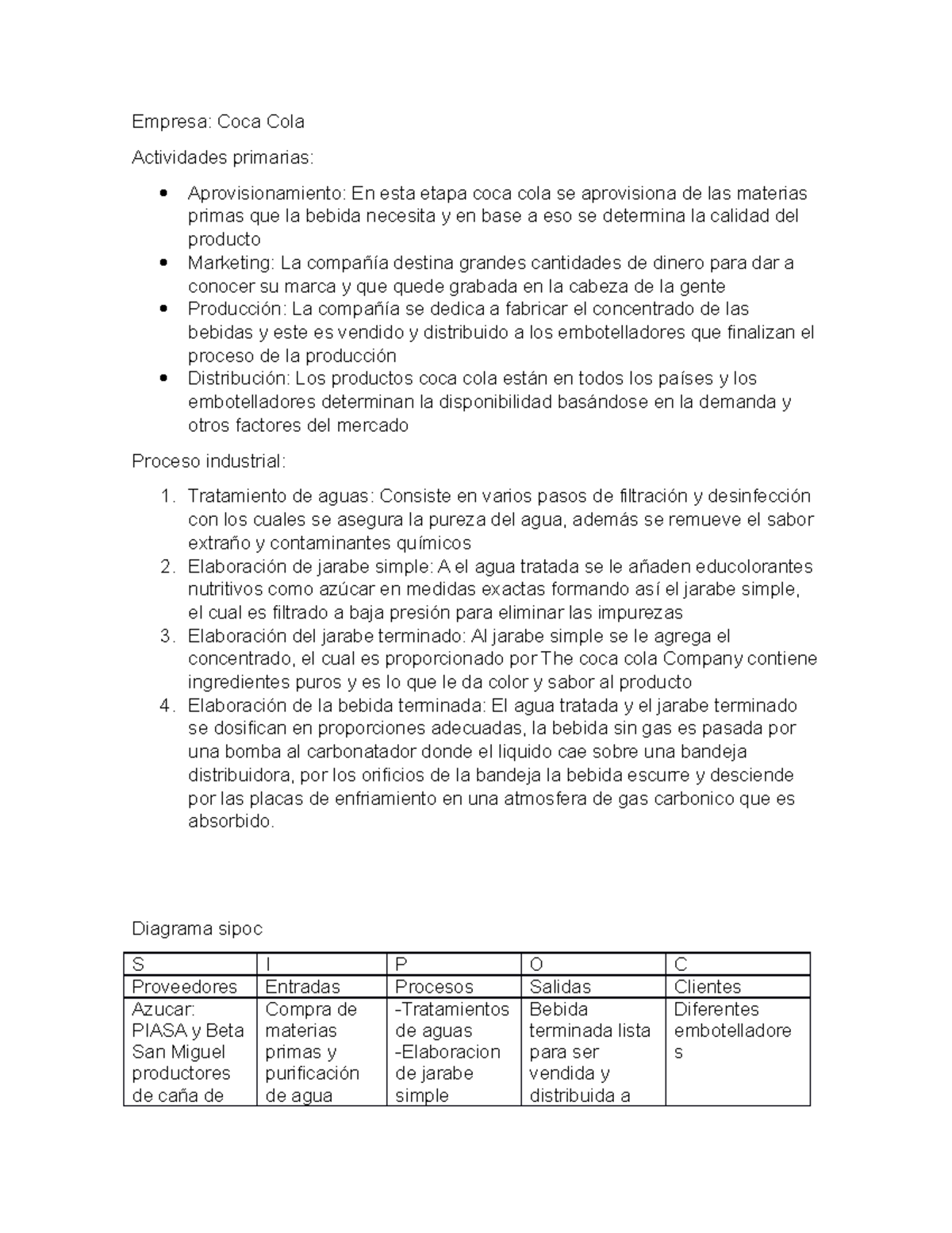 Actividad 5 Fcs Análisis Del Proceso Industrial De Coca Cola Studocu