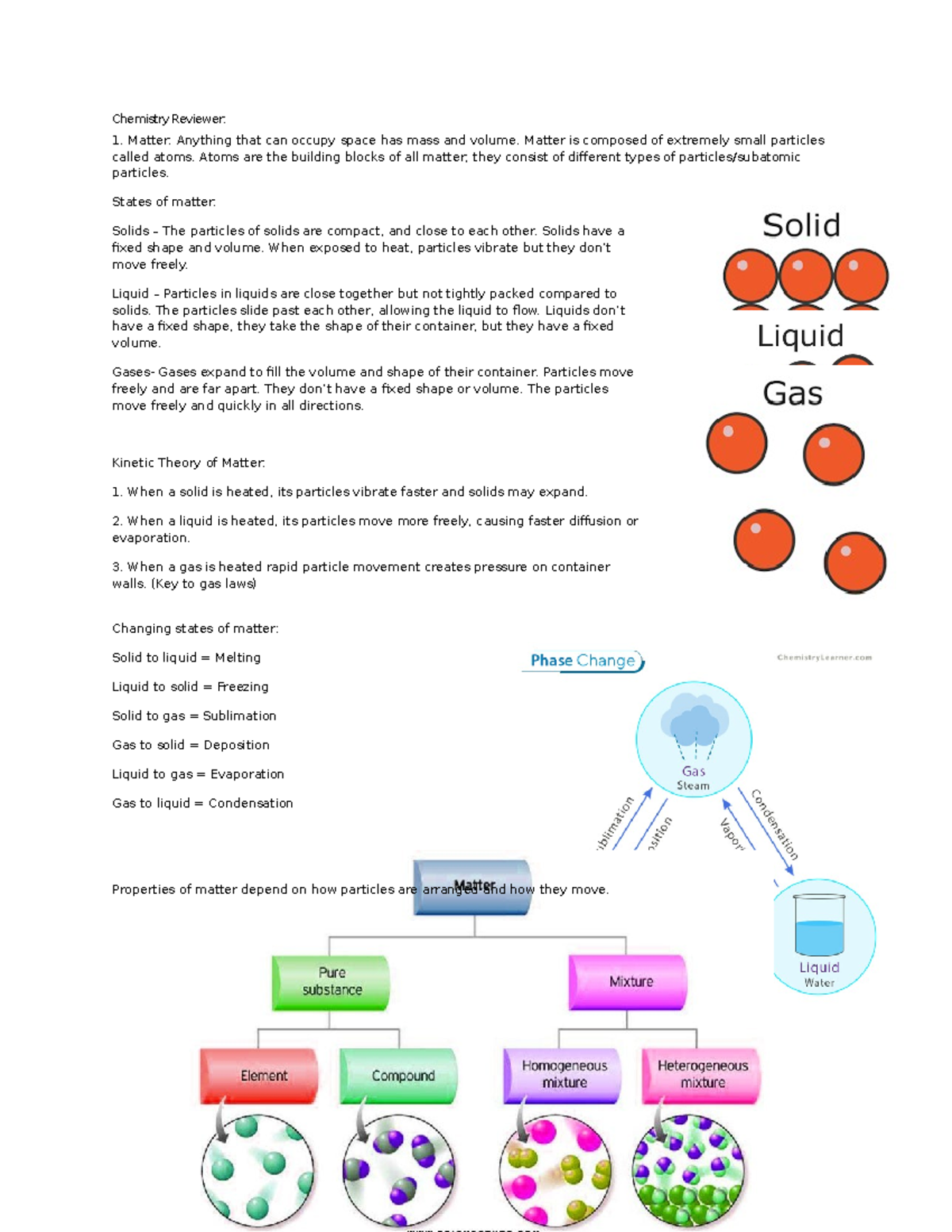 Chemistry 101: Comprehensive Review of Matter and Atomic Theory - Studocu