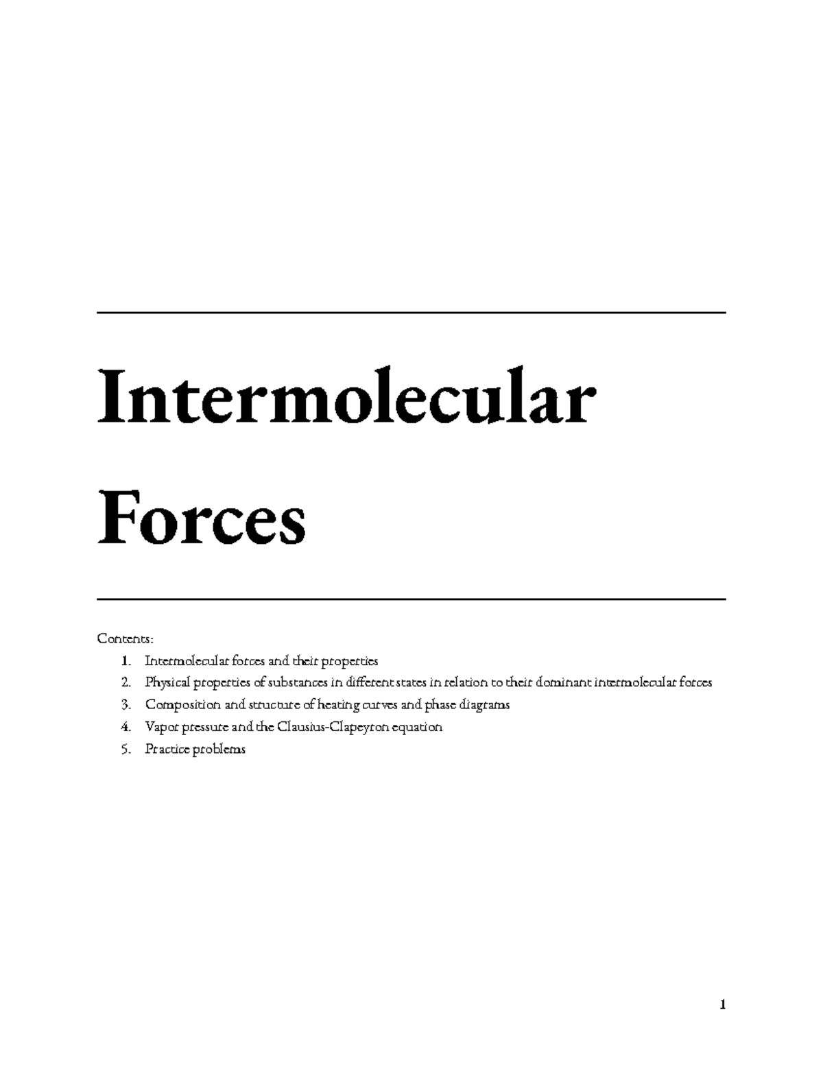 Unit 1 - Intermolecular Forces Study Guide - Studocu