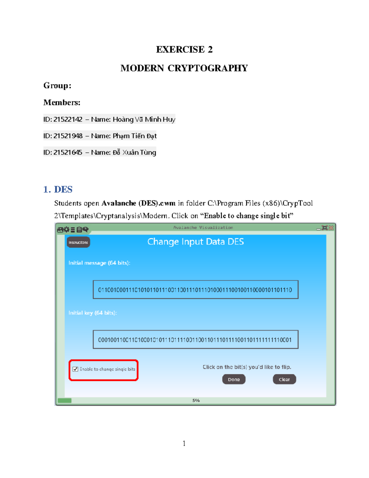 Group 13 Sym Crypt - Giới thiệu - EXERCISE 2 MODERN CRYPTOGRAPHY Group ...
