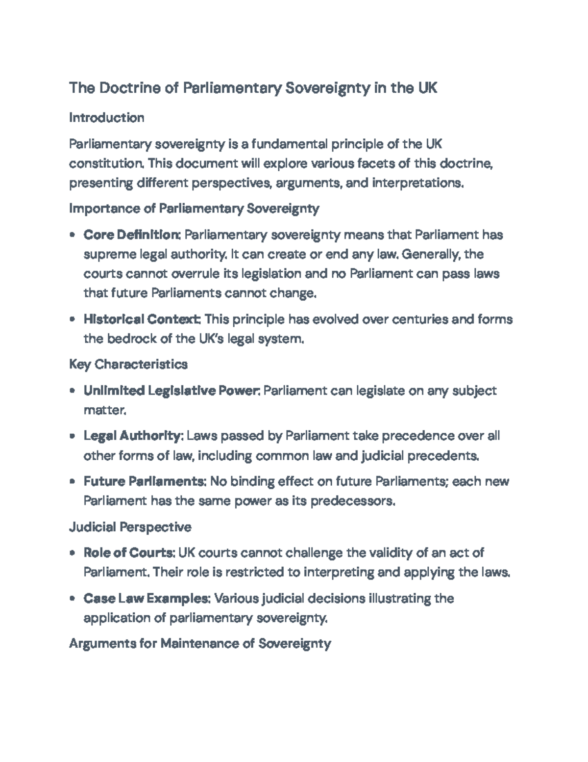 Parliamentary Sovereignty in the UK: Principles & Perspectives Analysis ...