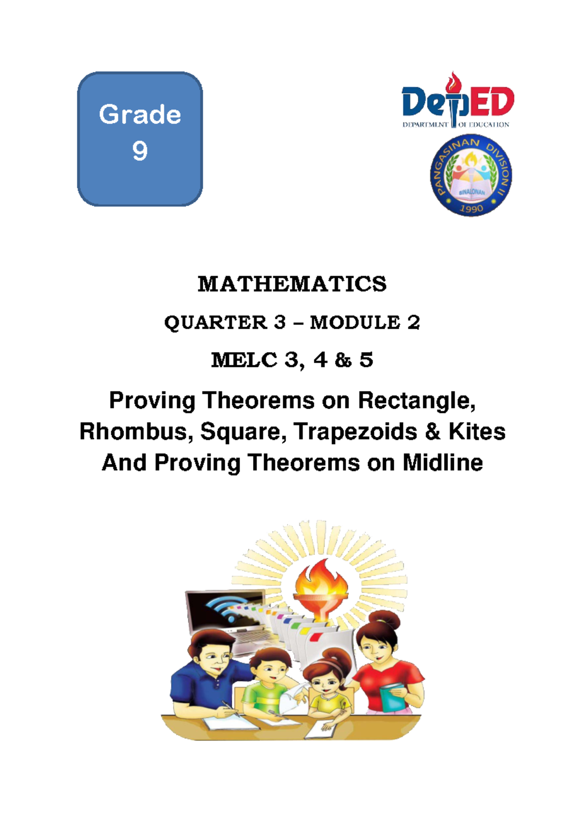 A4 G9 Q3 Module 2 MELC 3,4 5 - MATHEMATICS QUARTER 3 – MODULE 2 MELC 3 ...