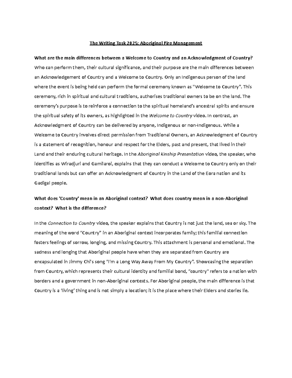 Aboriginal Fire Management: Acknowledgment vs. Welcome to Country - Studocu