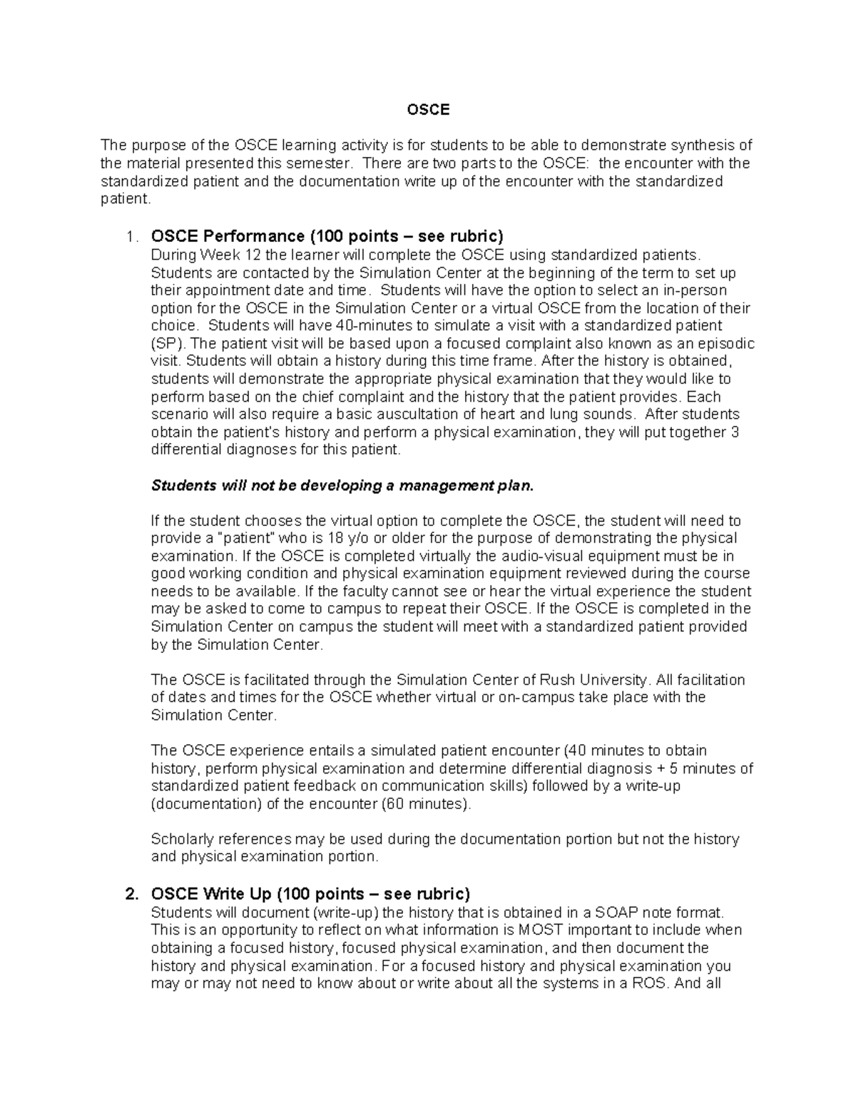 OSCE Preparation and Performance Guide for SU 2025 Students - Studocu