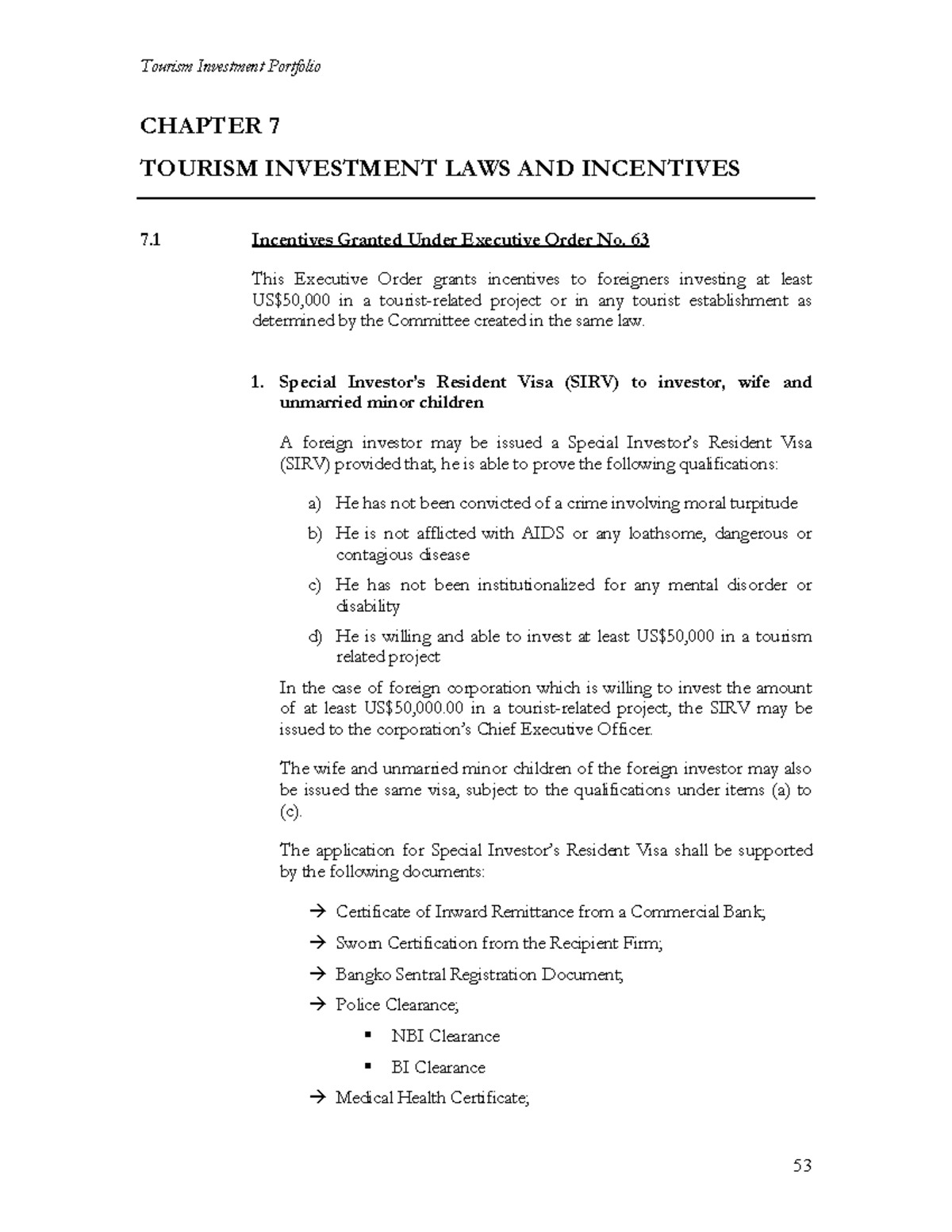 Wk 9B Lecture 2 Tourism Investment Laws and Incentives - CHAPTER 7 ...