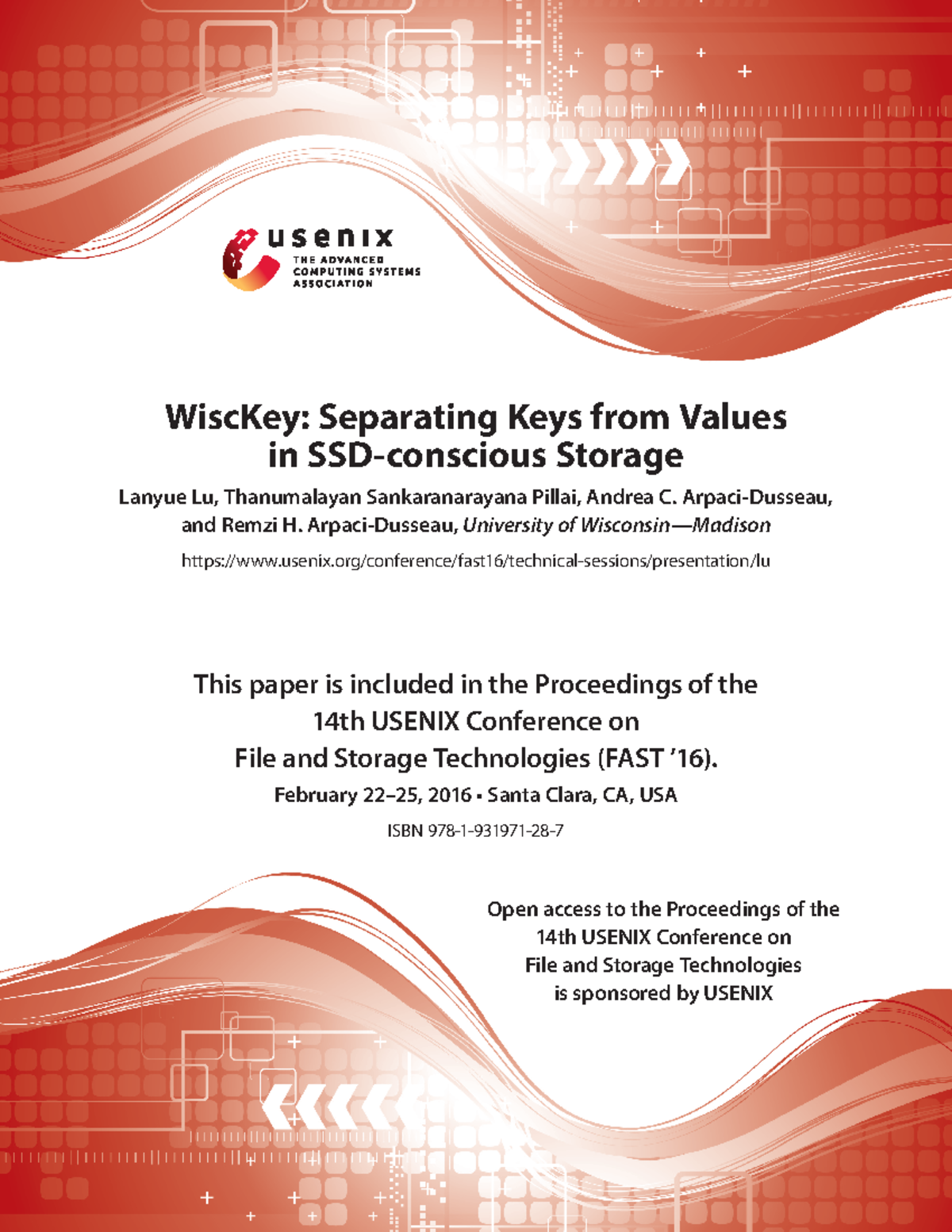 Fast16-papers-lu - fasdf - This paper is included in the Proceedings of ...