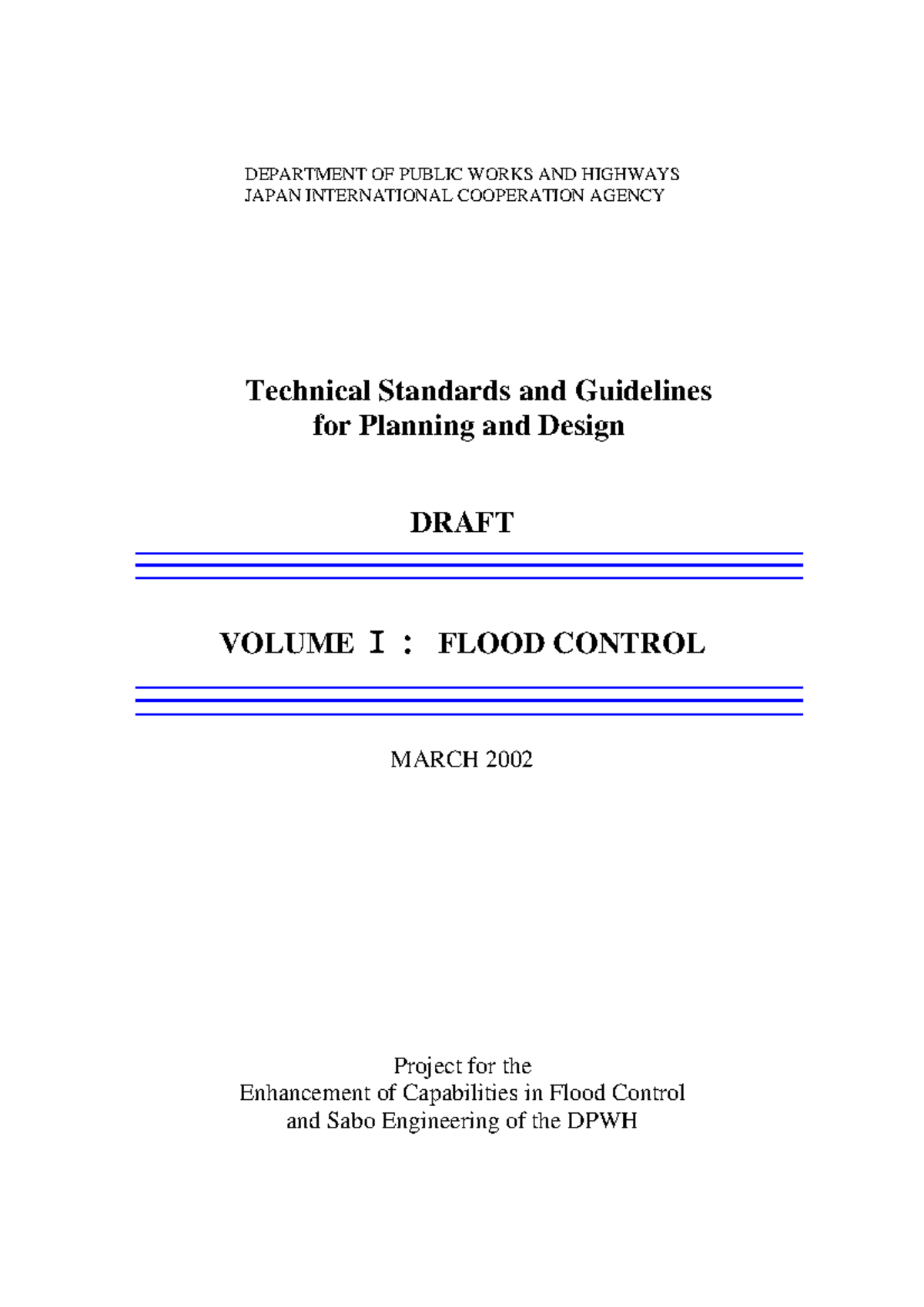 Technical Standards & Guidelines for Flood Control Planning (DPWH ...