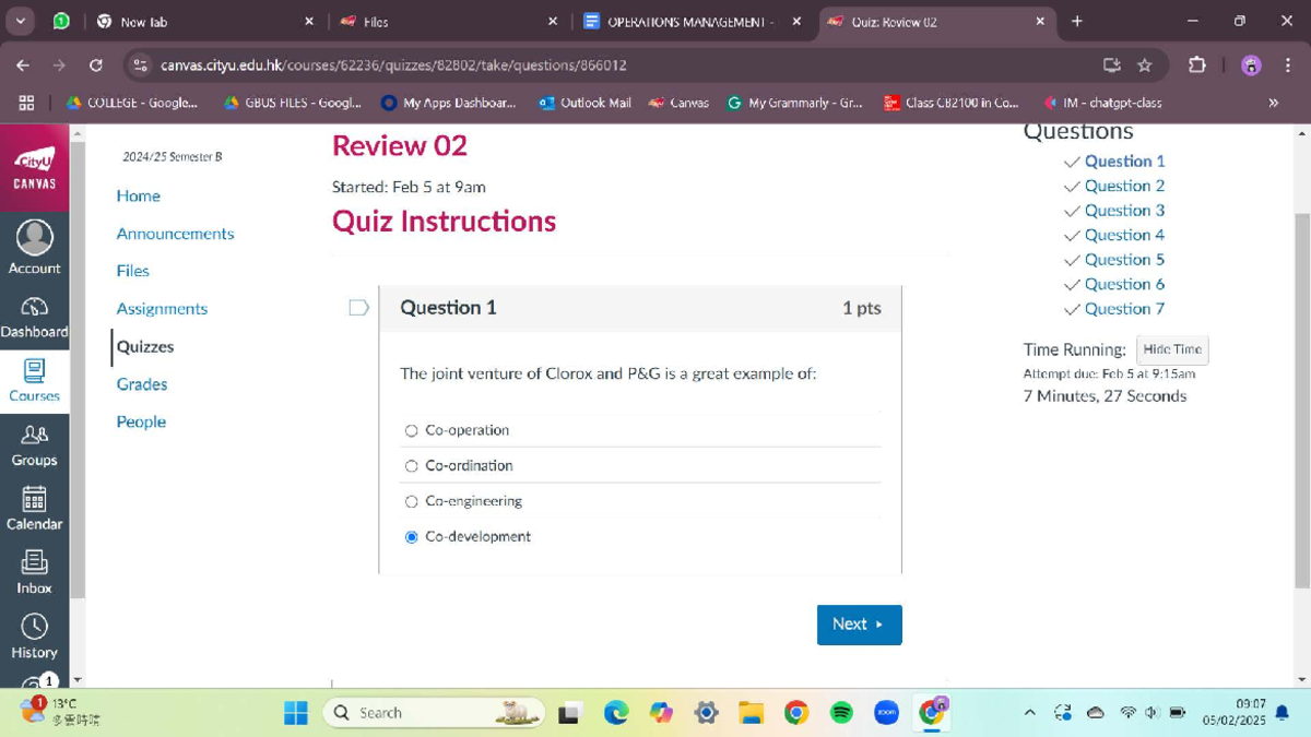 Operations Management CB2100 Quiz Review 02 - Lecture 2 Questions - Studocu