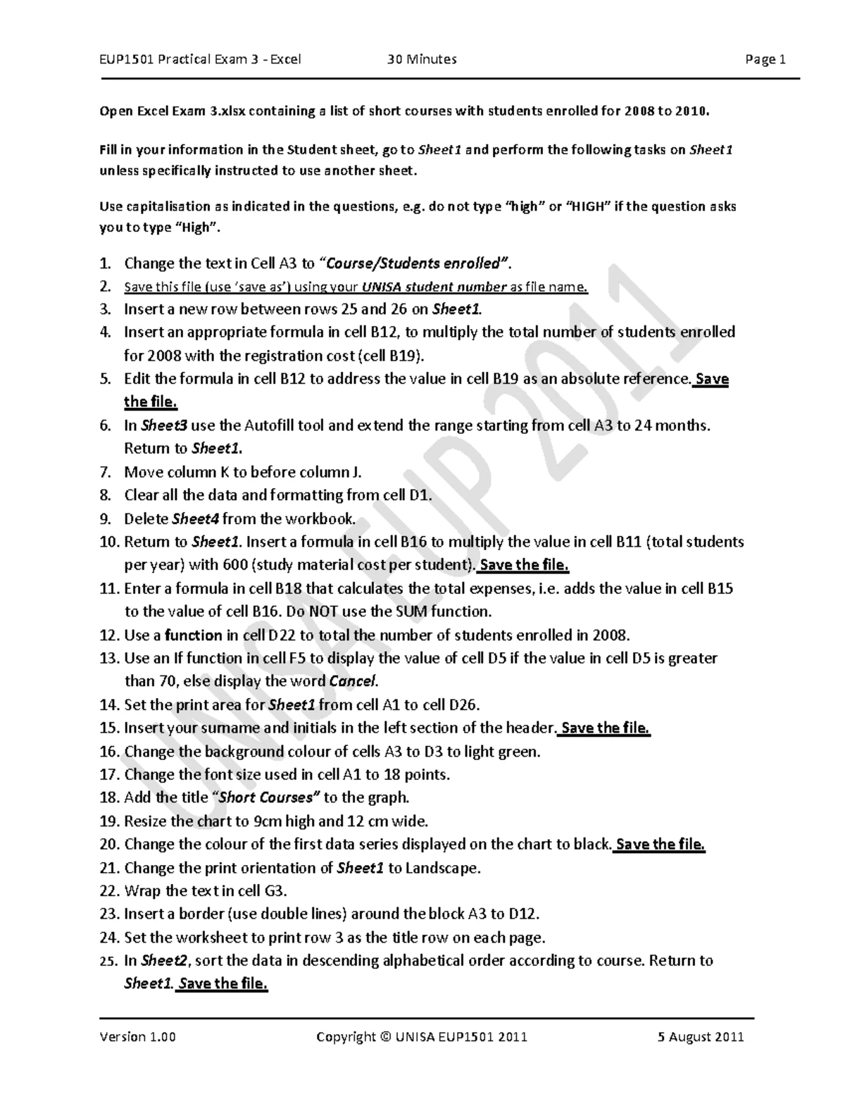 Exam Tutorial guide - Exams - Tutorial Letter 103/0/ End-User Computing ...
