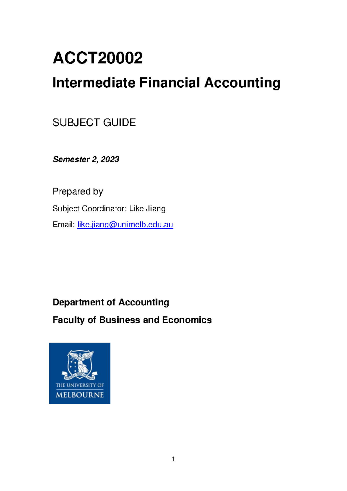 Subject Guide ACCT2000: Intermediate Financial Accounting Semester 2 ...