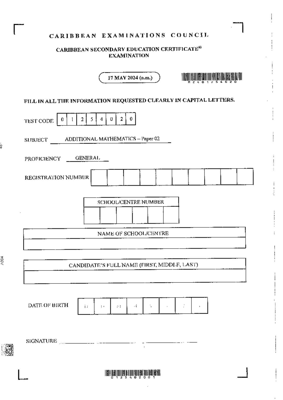January 2025 CSEC Math Practice - Past Paper Compilation - Studocu