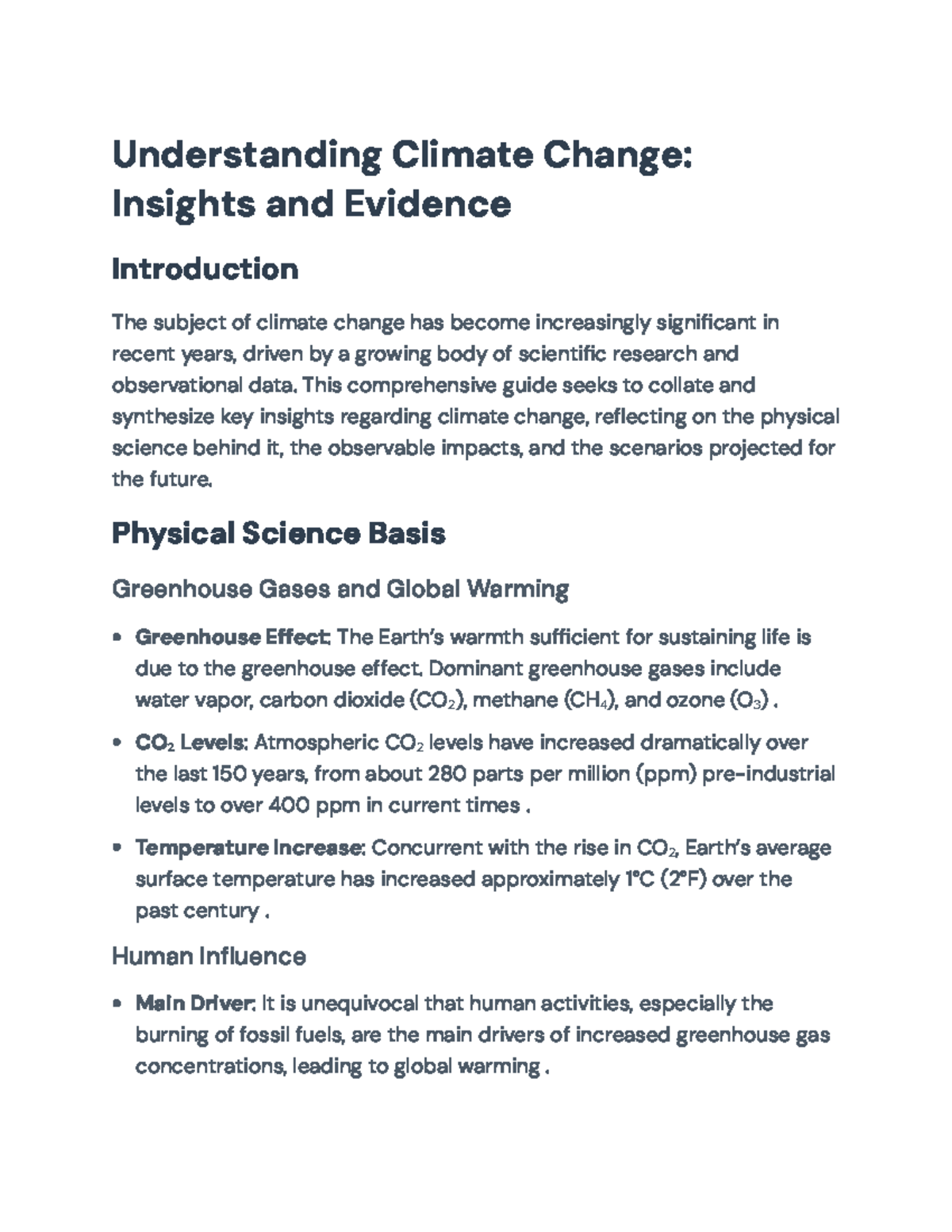 Climate Change: Understanding Impacts and Future Projections ...