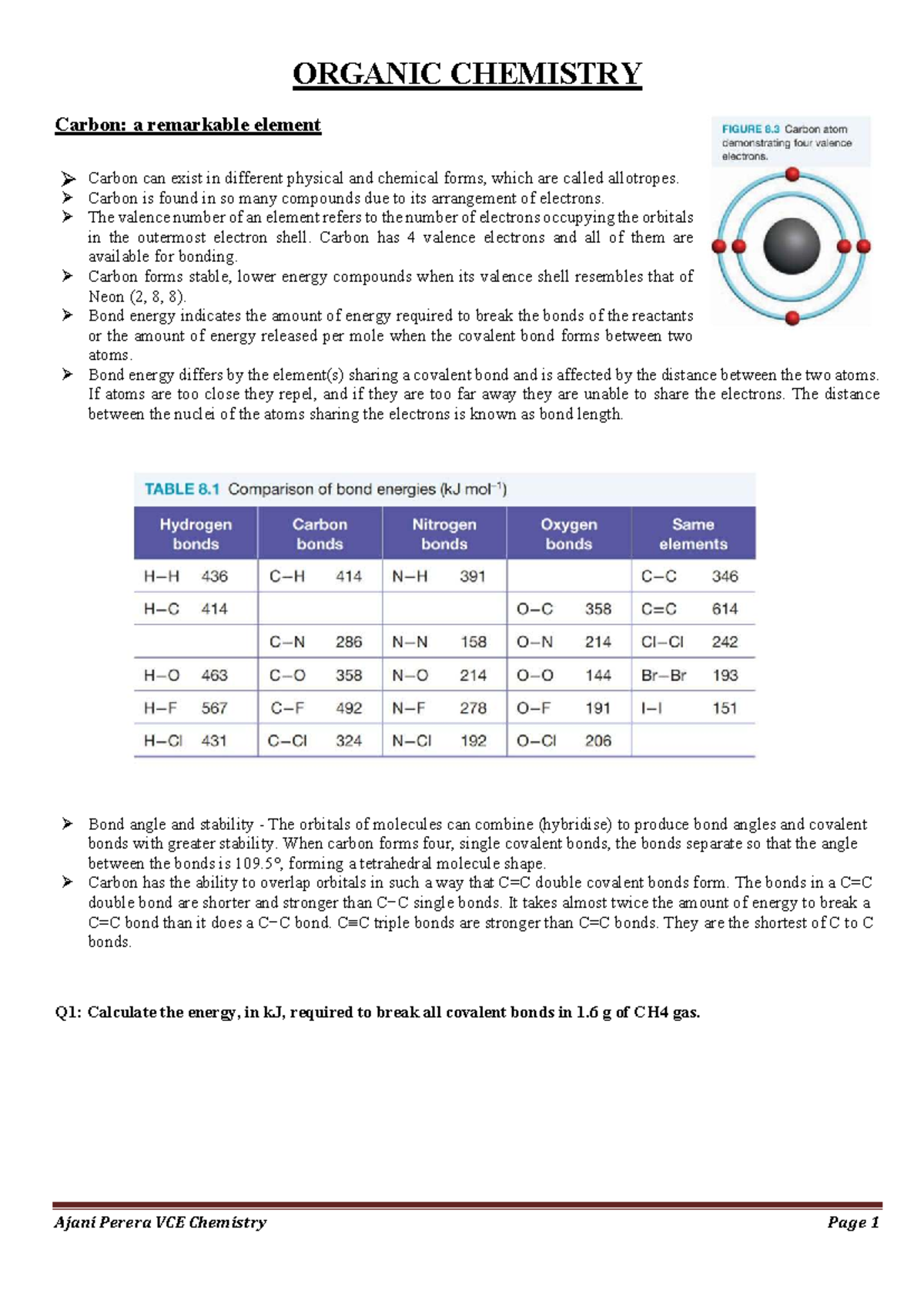 VCE Chemistry Organic Nomenclature: Understanding Carbon Compounds ...