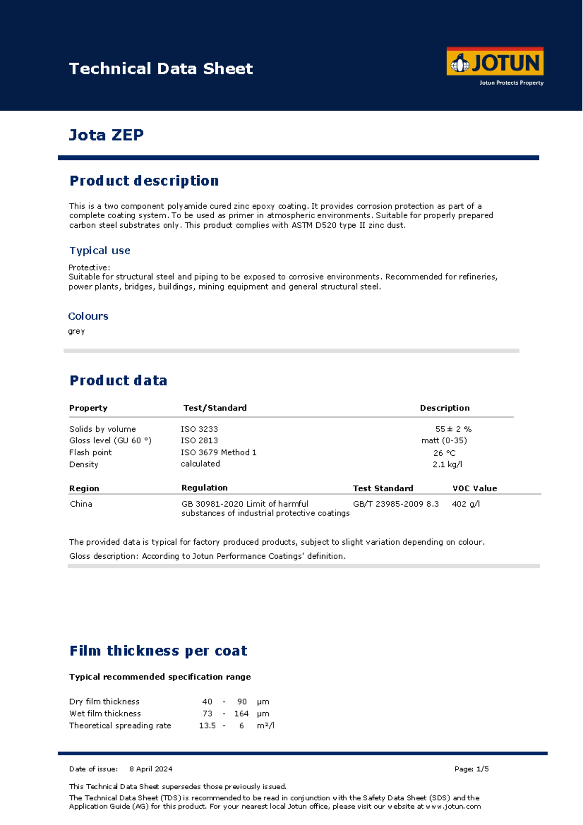 TDS¤38102¤Jota ZEP¤Euk¤GB - 38102;38103 1 38102 zinc epoxy ...